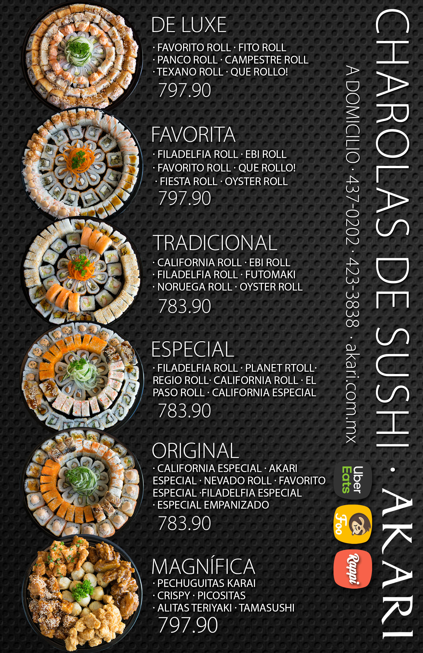 Menus AKARI Bistro