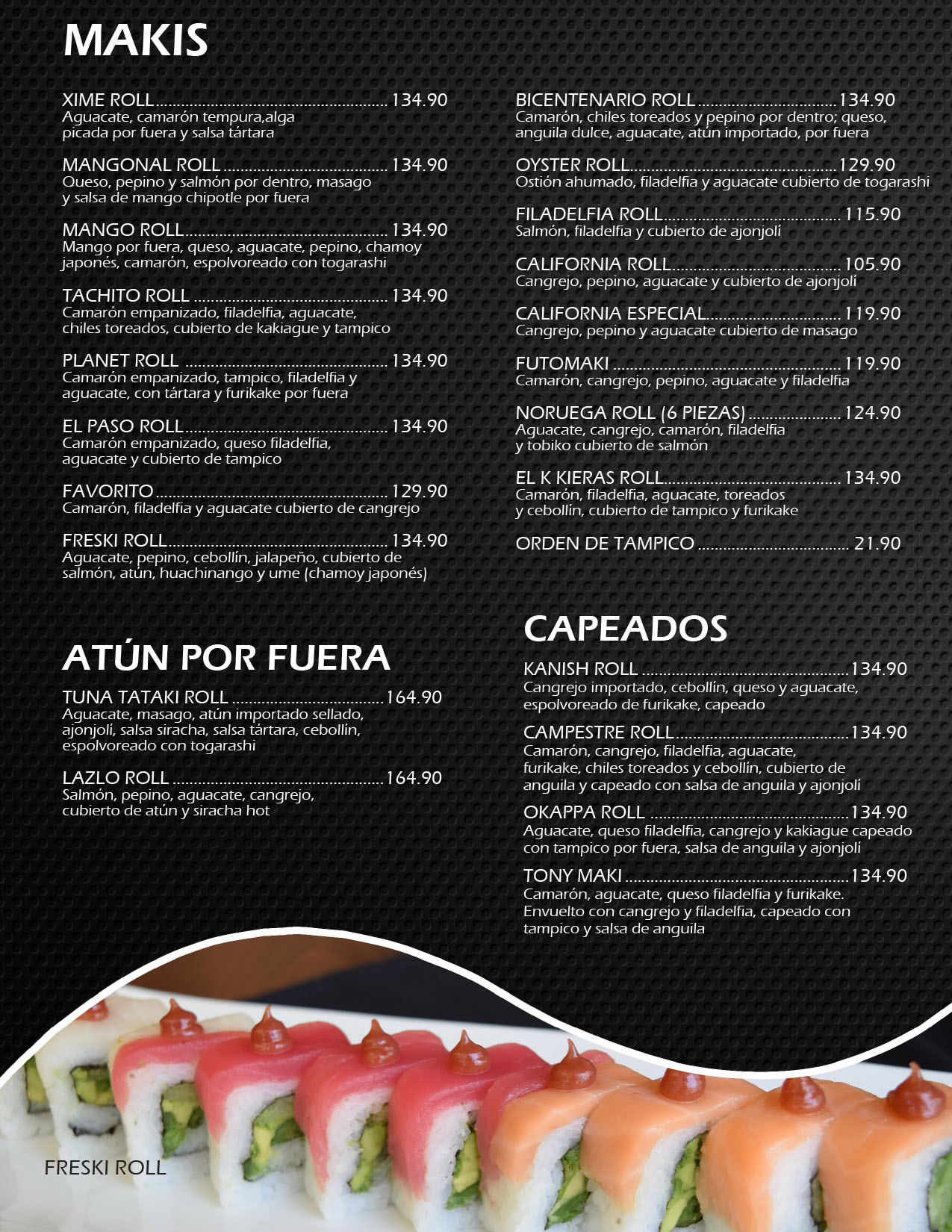Menu AKARI a Domicilio